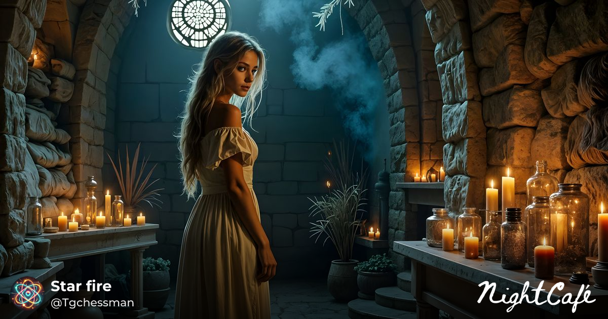 Ancient Sorceress in a Sacred Chamber - AI Art