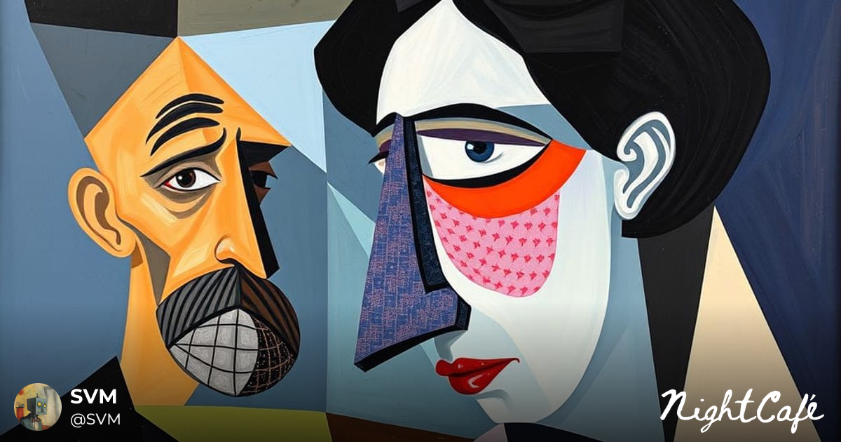 Abstract Neo-Cubist Masterpiece in Geometric Art D... - AI Art