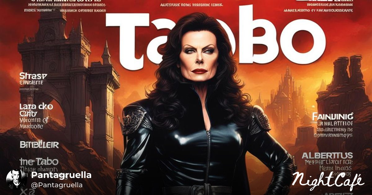 Magazine Cover Featuring Jane Badler in Black Late... - AI Art