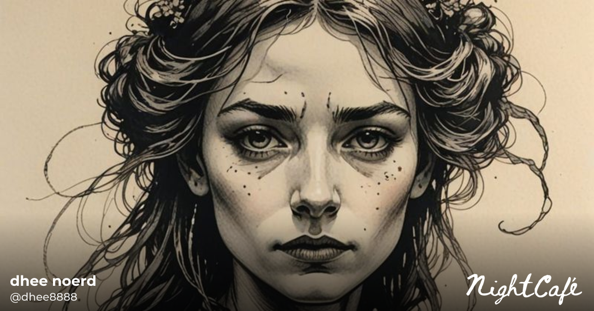 Arthur Rackham-Inspired Ink Portrait of a Woman - AI Art
