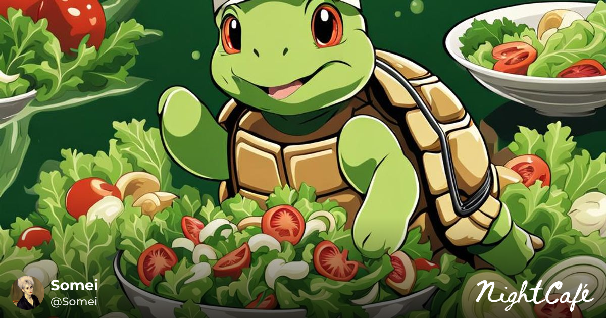 Salad chef - Anime Turtle Chef Prepares Salad in Edo Style