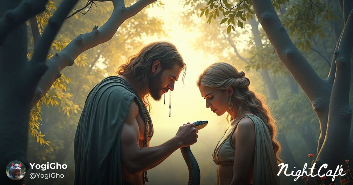 Adam and Eve in Eden: Colorful Fantasy Art - AI Art