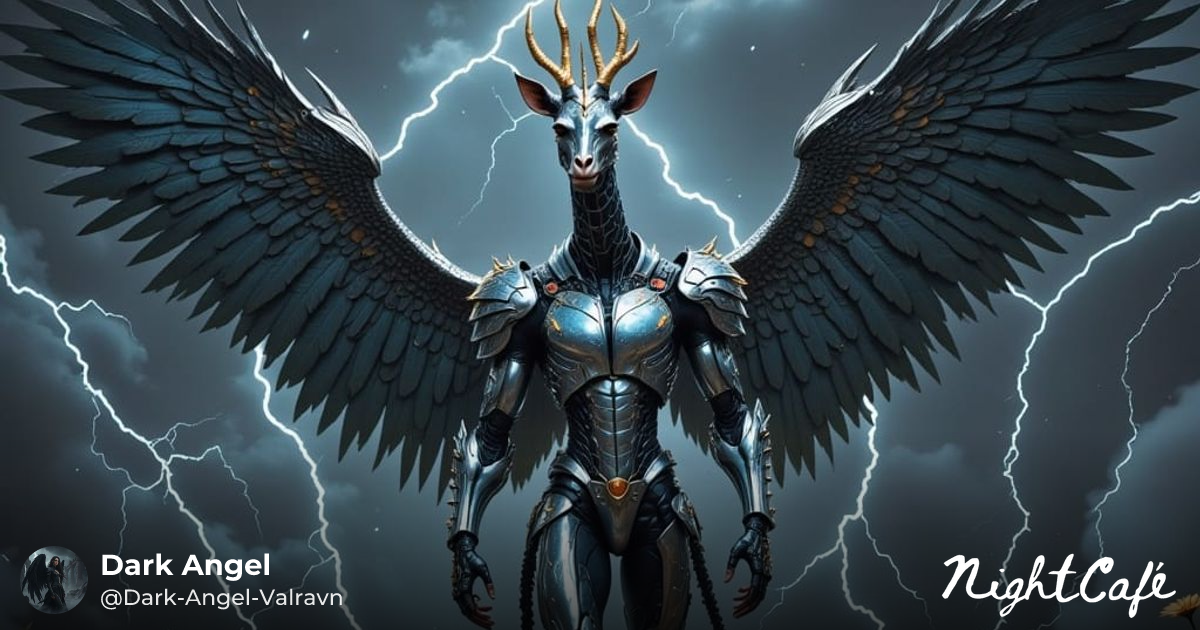 The "Silver Stalker" an Anthropomorphic Battle Giraffe Angel