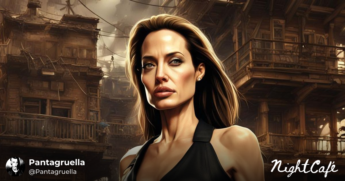 Angelina Jolie in Detailed Matte Painting Style - AI Art