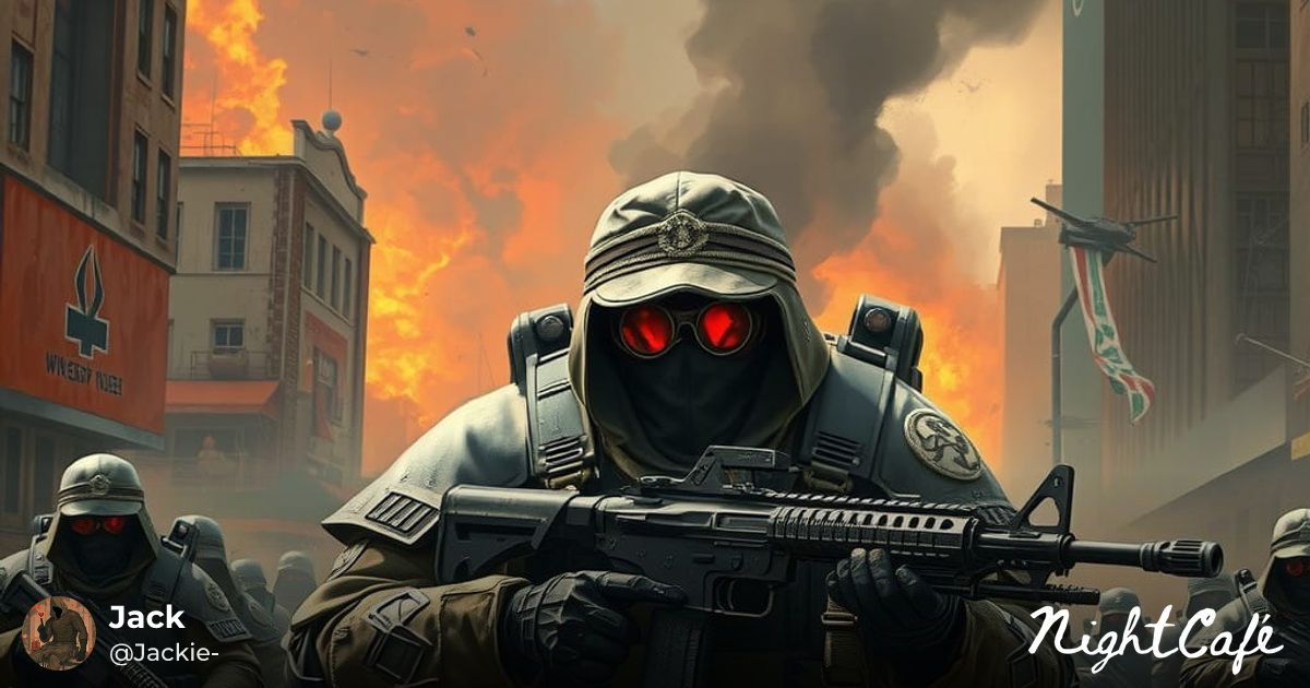 Cyberpunk Commander in Power Armor Leads Rebel Arm... - AI Art