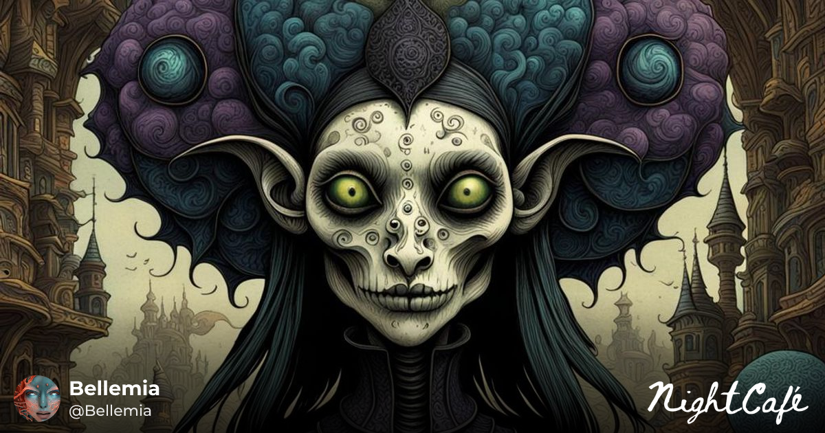 Dystopian goth dark clothed, John Kenn Mortensen s... - AI Art