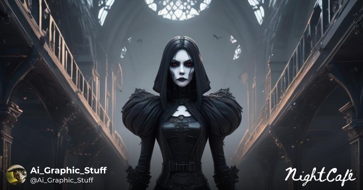 Goth widow... - Dystopian Goth Widow in 3D Anime Art