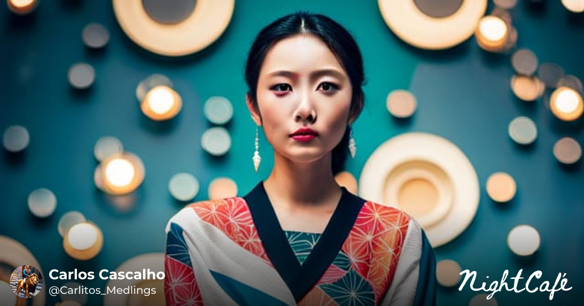 Sayonara - Stunning Japanese Woman in Starry Abstract Portra...