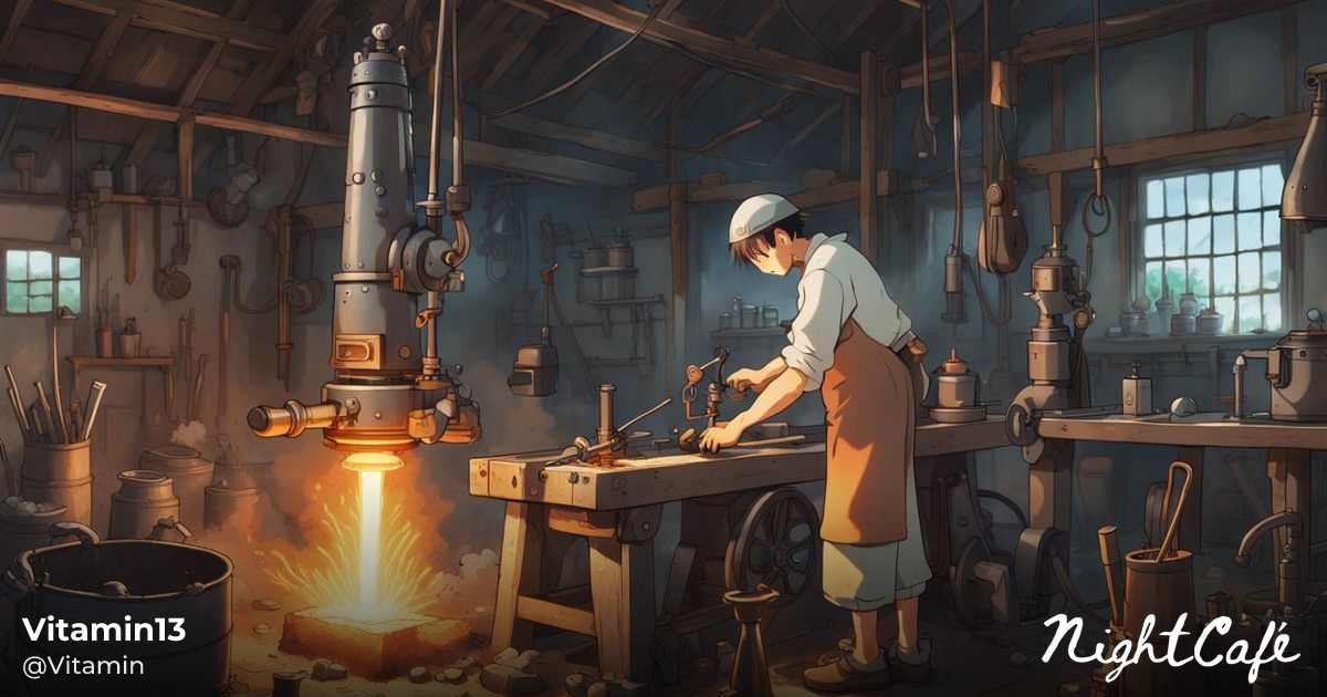 A village blacksmith. - Blacksmith and Robot Apprentice in A...