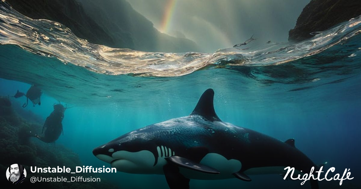 Adapting to apex predators - Sleek Orca Chases Rainbow Fish...