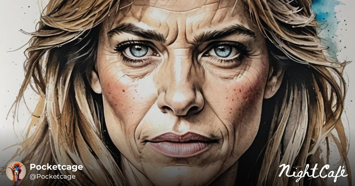 Linda - Colorful Ink Drawing of a Young Woman