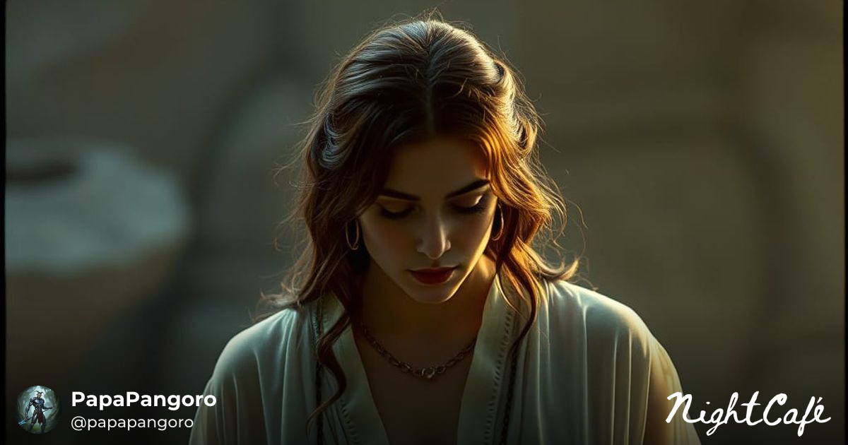 Ring Genie in Translucent Silk, Cinematic Still - AI Art