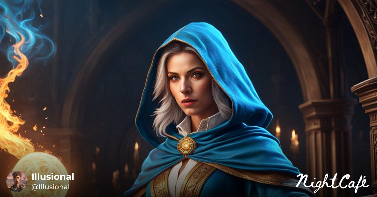 World Building - Female Mage Levitating: Hyperdetailed Fanta...