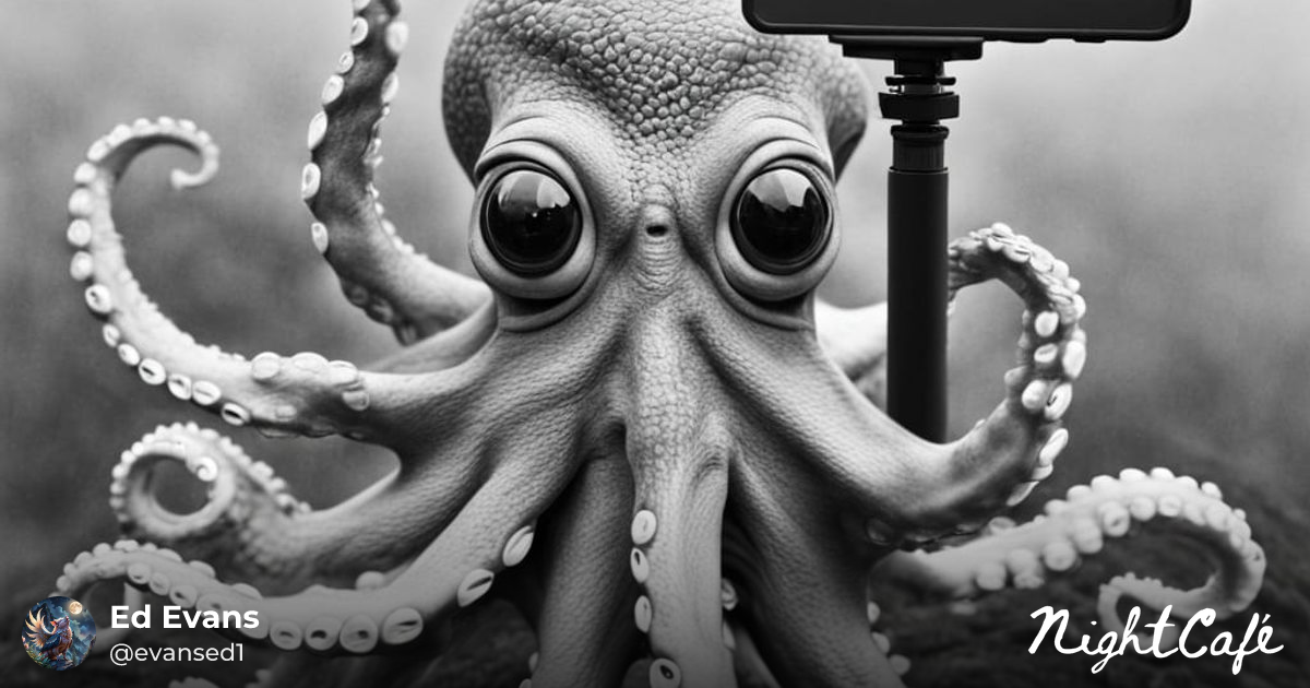 silly octopus taking a selfie - Silly Octopus Takes a Selfi...
