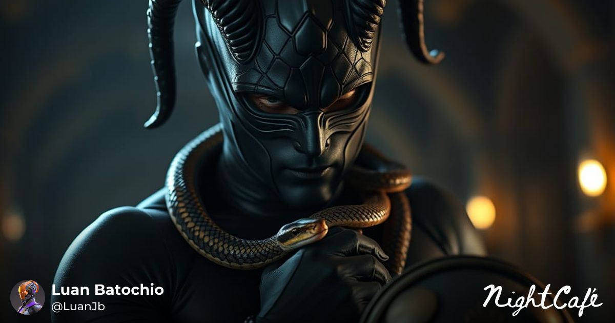 Gorgon Portrait in Secret Lair, Dramatic Lighting - AI Art