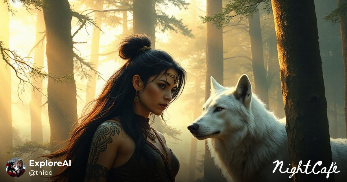 Fantasy Female Beast Master Communes with Majestic... - AI Art