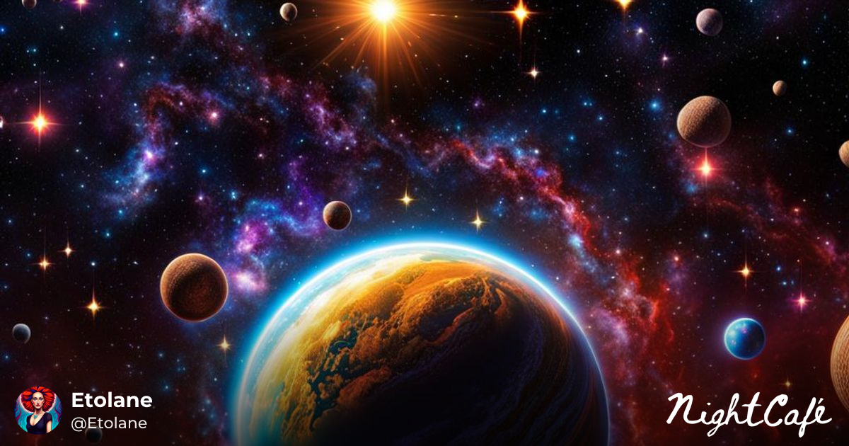 Galactic - Whimsical Sparkling Outer Space Art in Biopunk St...