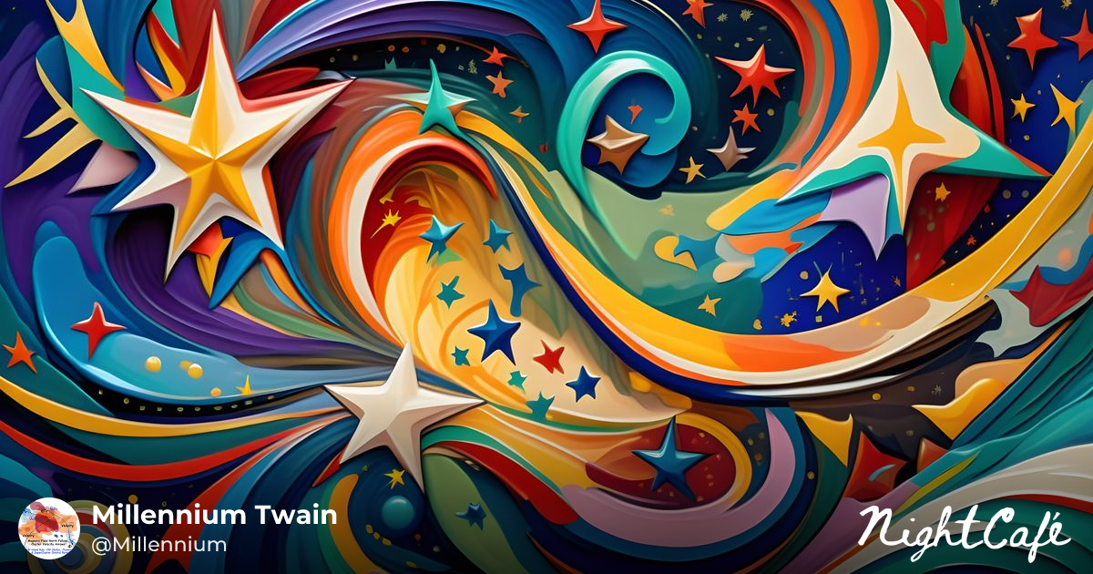 Régiones Nouveaux - Abstract Impasto Painting of Swirling St...