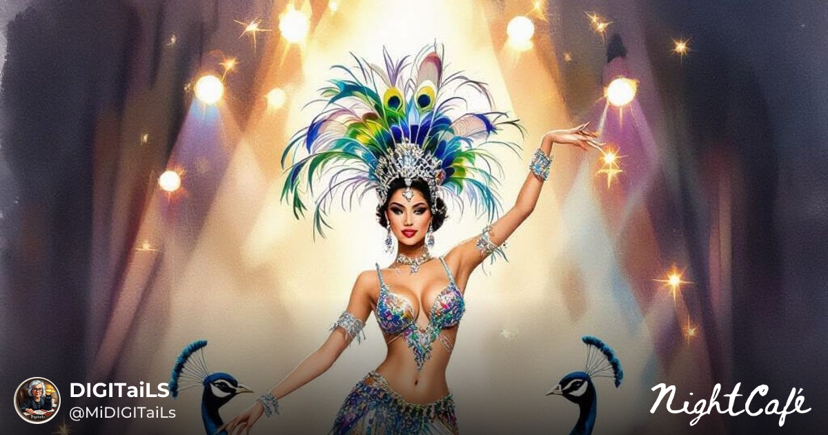 "Dazzling Dance of the Showgirl" - Showgirl and Peacocks: A ...