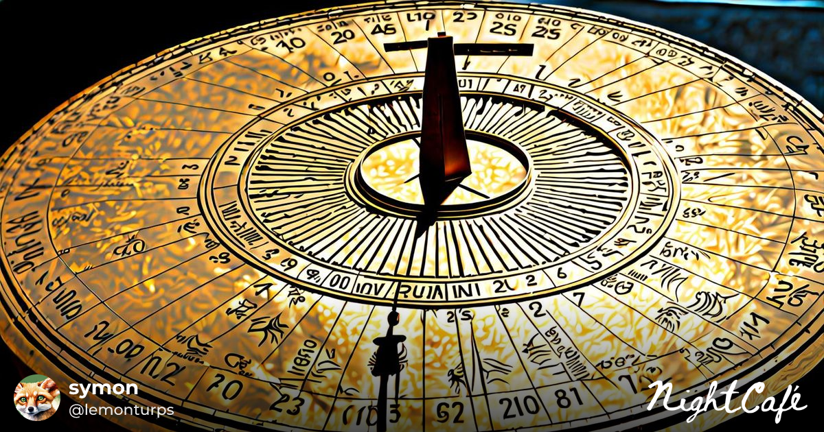 Solar Powered Mayan Calendar Sundial - AI Art