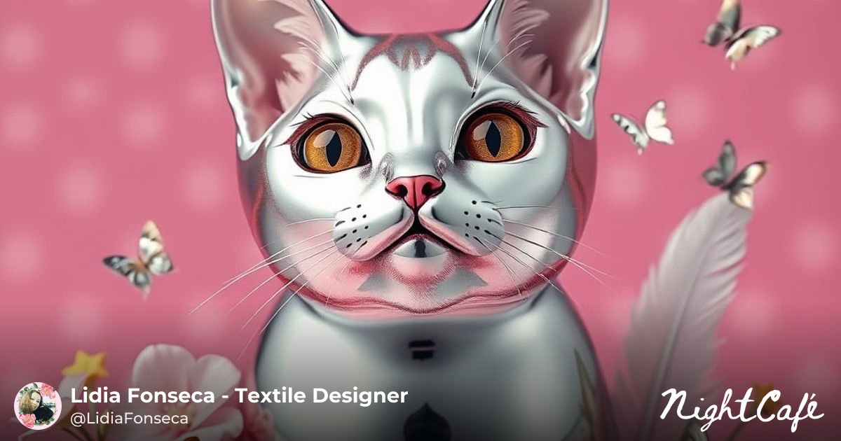 🌿🌸🌿ʚĭɞ⭐🩷🐾Chrome Cat & Chrome Butterflies🐈🩷⭐ʚĭɞ🌿🌸🌿