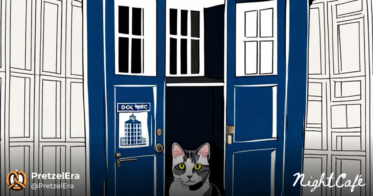 Cat in Doctor Who TARDIS - AI Art