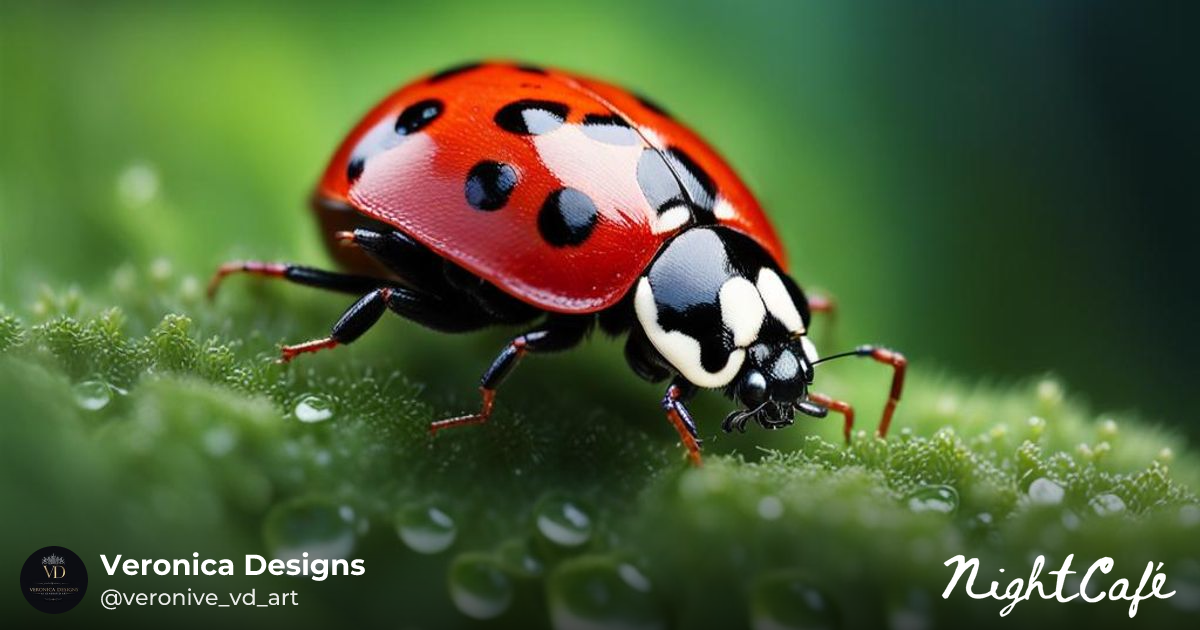 A ladybug - Ladybug on Cat Paw Macro Photograph