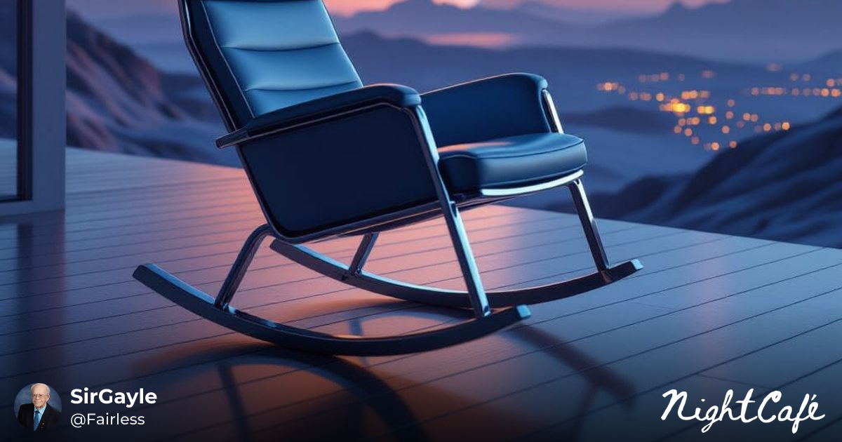 Futuristic Rocking Chair Overlooking Earthrise: Ci... - AI Art