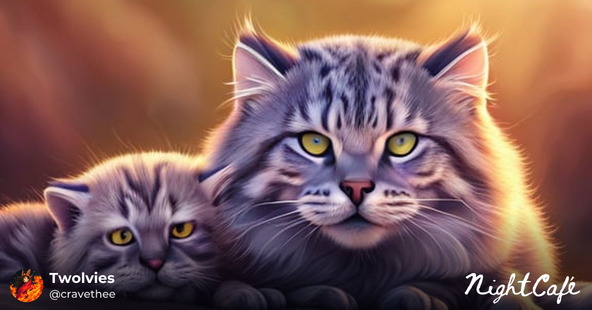 Mama Cat and Her Little Boy