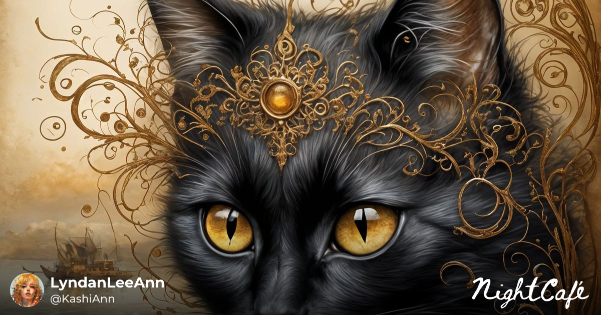 Filigree Cat V - Whimsical Cat Sketch with Filigree Details
