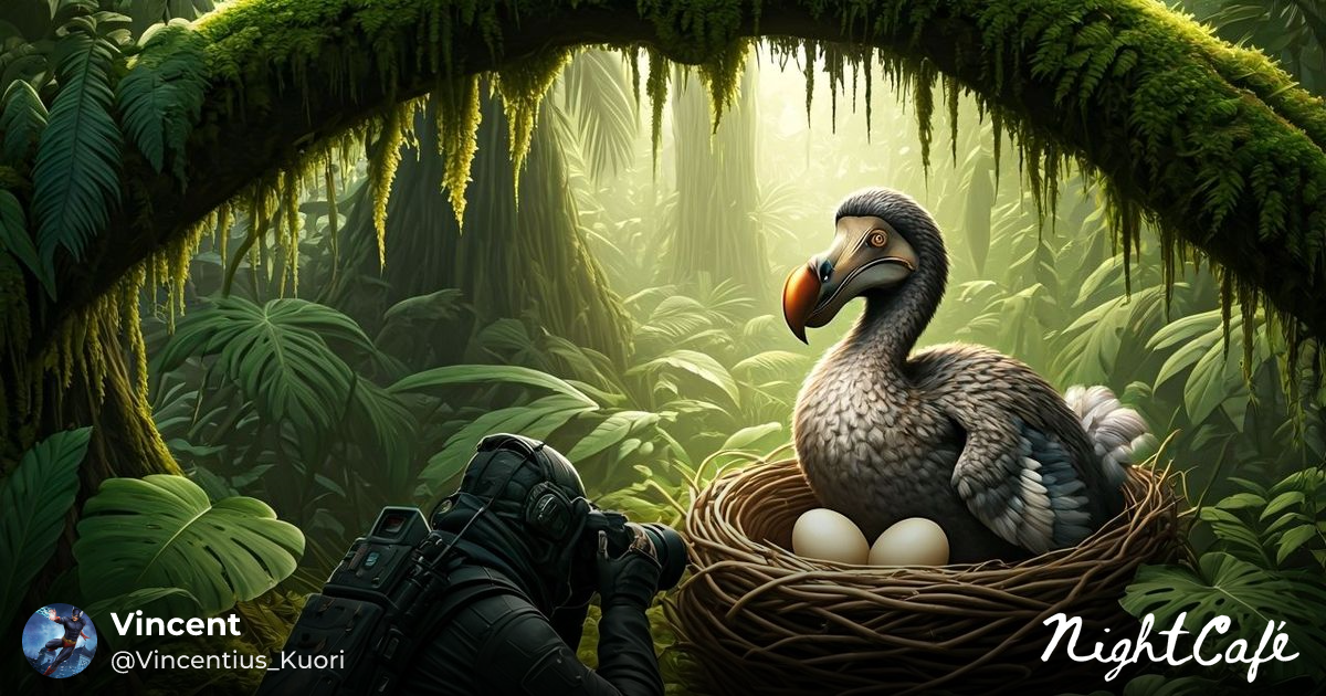 A time-traveller recording the dodo birds.