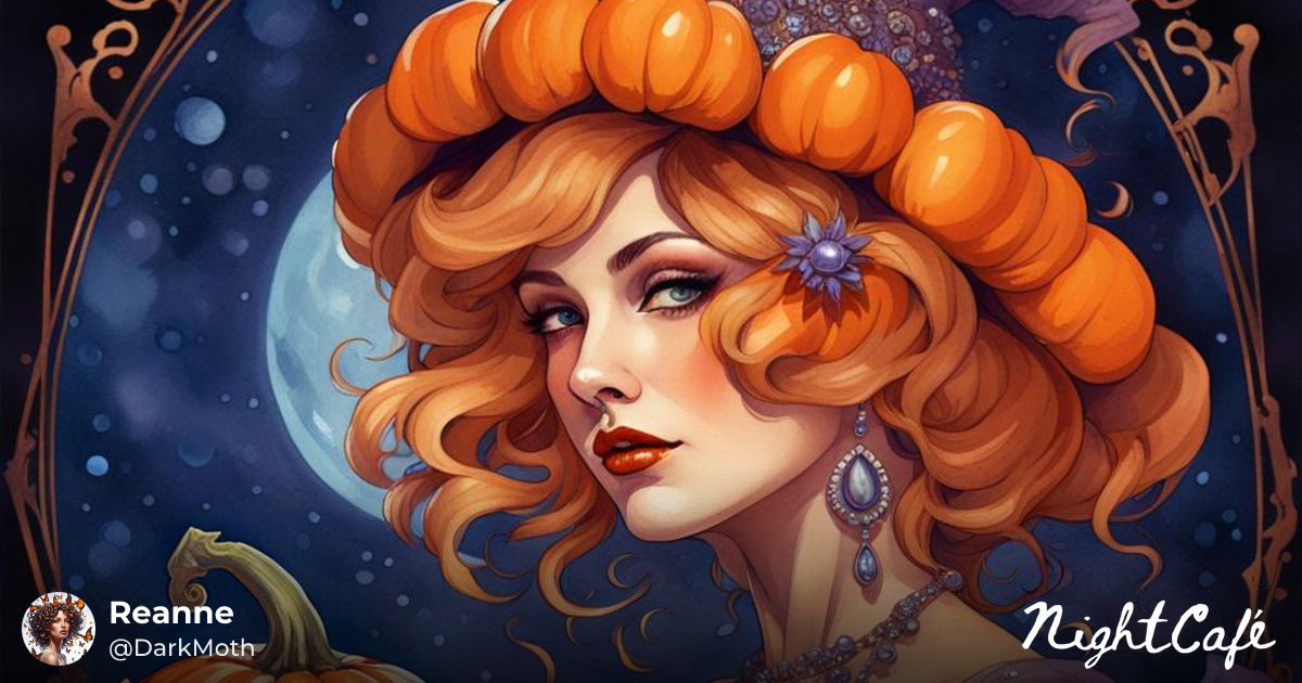 Pumpkin witch - Halloween Pumpkin Woman in Gouache and Water...