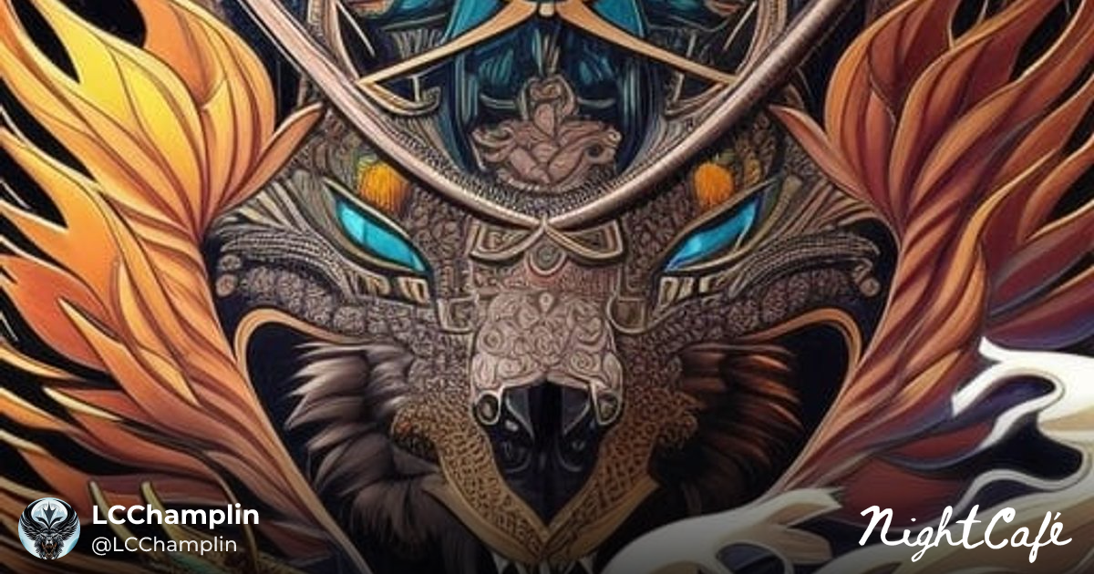 Bear oni - Intricate Eagle and Skull Tattoo Art