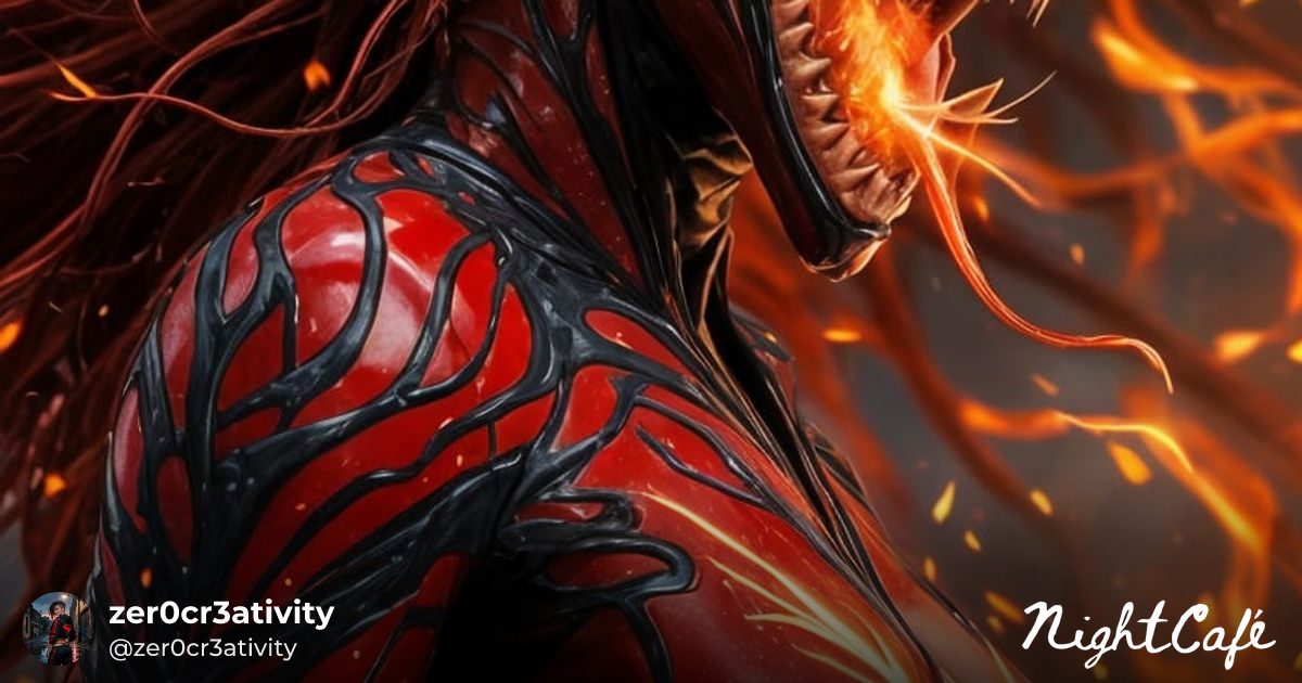 Carnage Phoenix - Cyberpunk Goddess in Infernal Phoenix Form