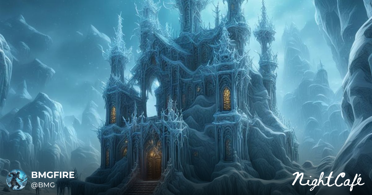 ice skeleton - Detailed Ice Skeleton Fantasy Concept Art