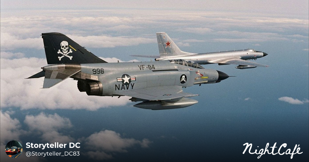 Fighter Jets Escorting Bomber Over North Atlantic - AI Art