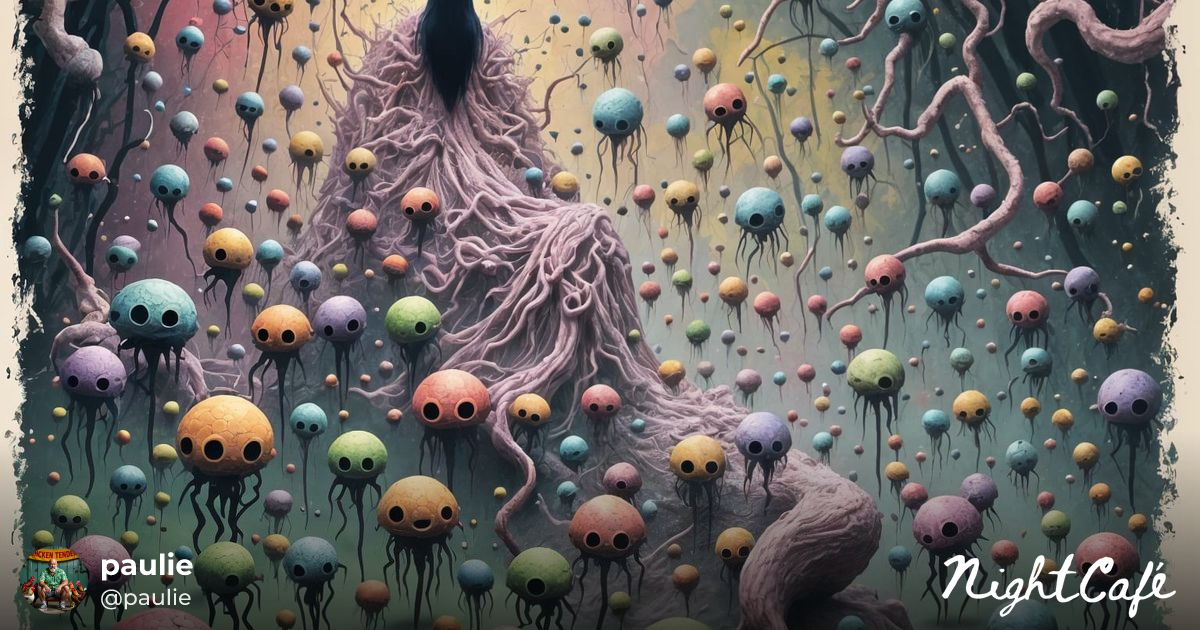 Surreal Horror Scene in Vibrant Soft Pastel Colors - AI Art