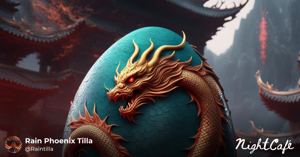 Enchanted Demonic Chinese Dragon Egg Art - AI Art