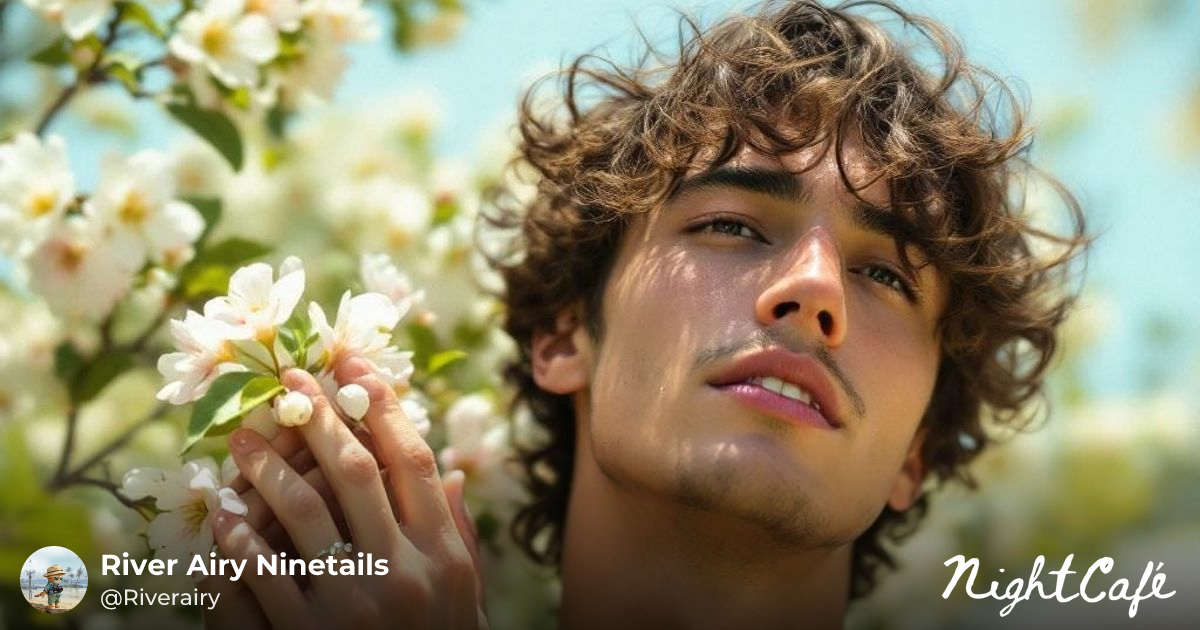 Spring personified as a handsome man