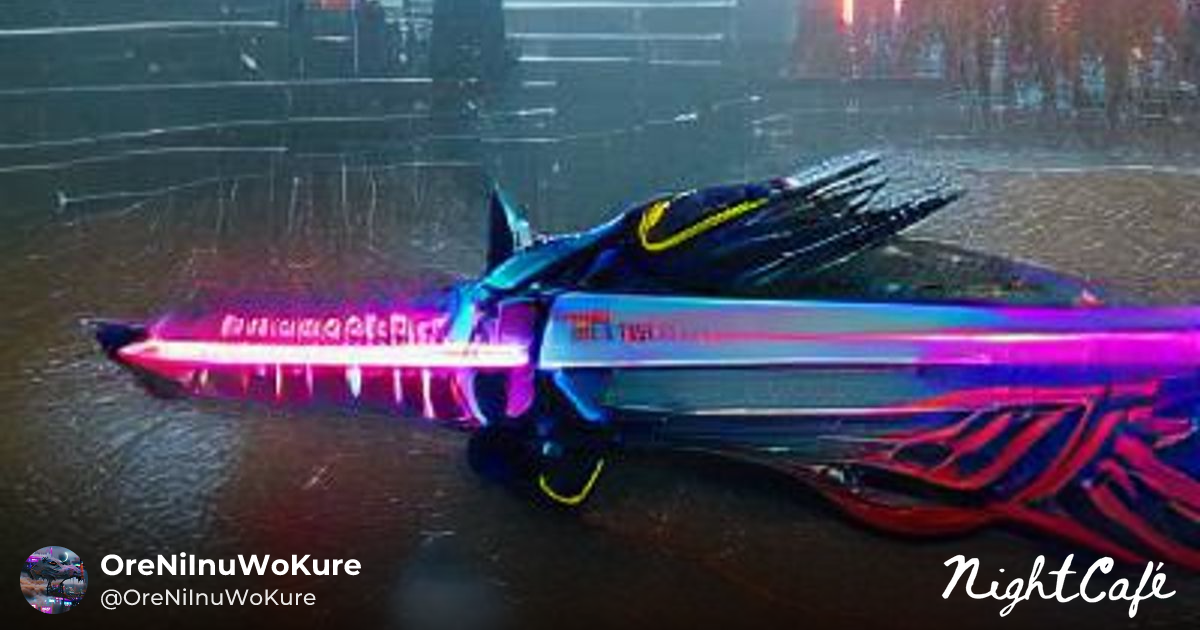 Lightning sword - Cyberpunk Lightning Sword in Neon Style