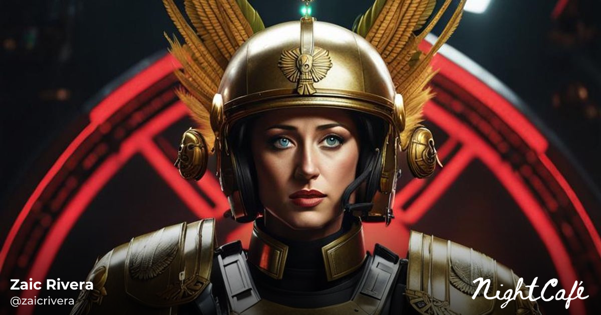 Warhammer 40k Space Marine with Aztec Armor - AI Art