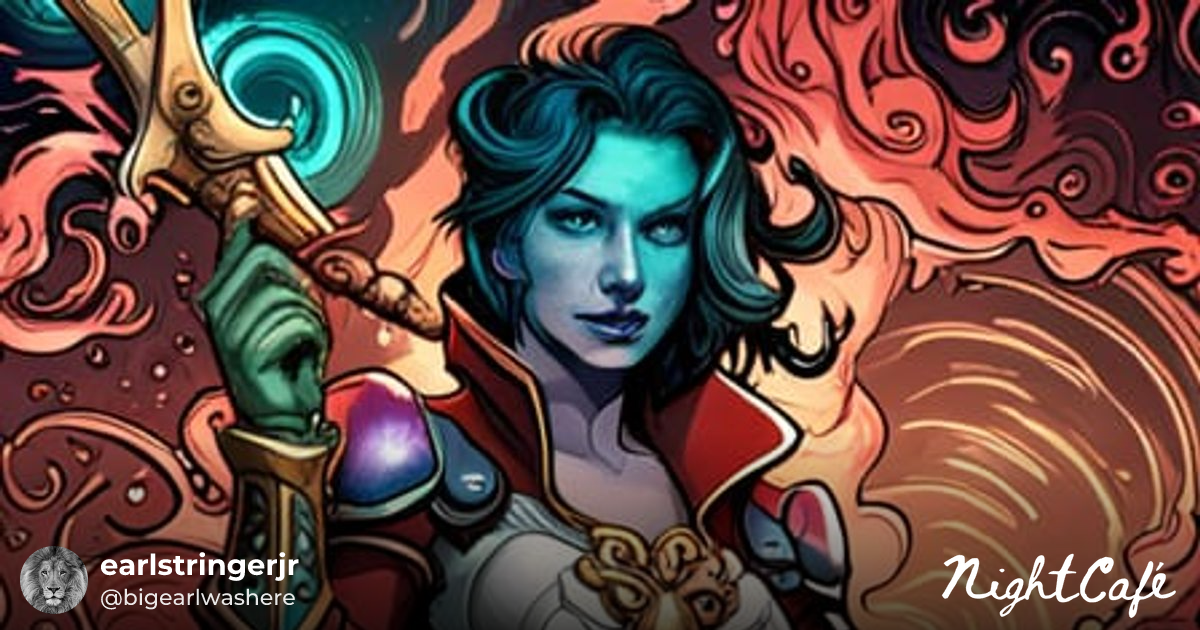 Bioluminescent Nebula Sword with Birds of Prey - AI Art