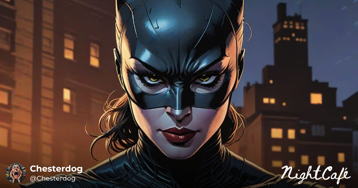 Gotham - Catwoman on Gotham Rooftop in Comic Book Style