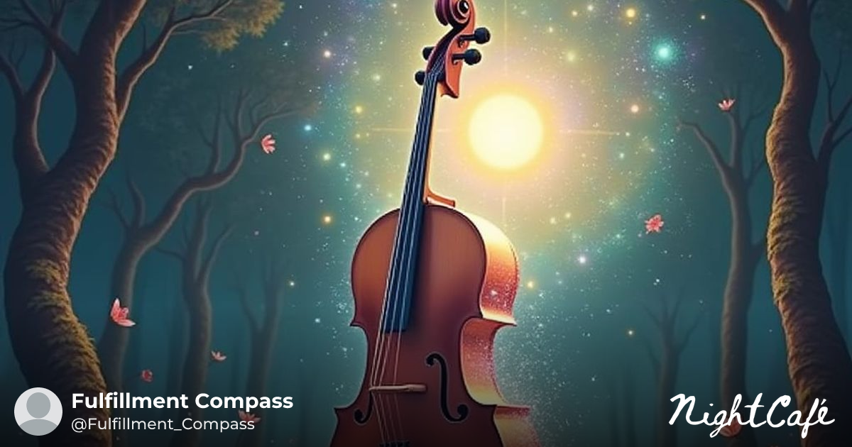 Upright Cello Ascends to Cosmic High Heart in Vibr... - AI Art