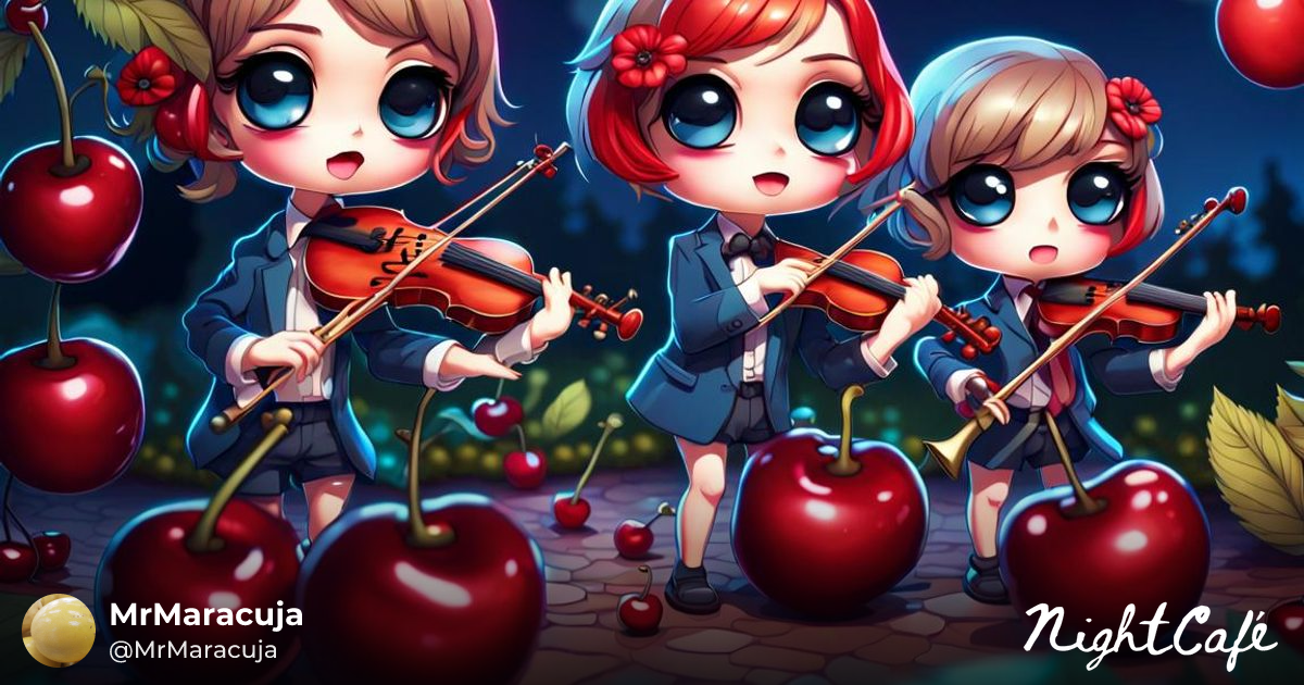 Group of Cute funny chibi cherries with big eyes