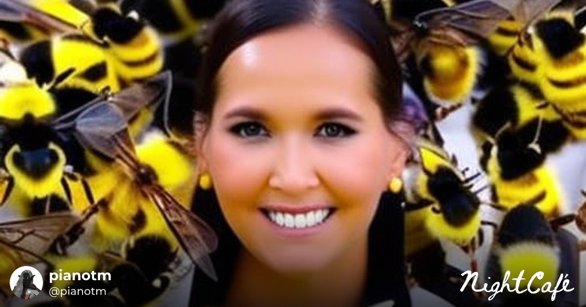 Queen Bee - Majestic Bee Queen Surrounded by Loyal Bees