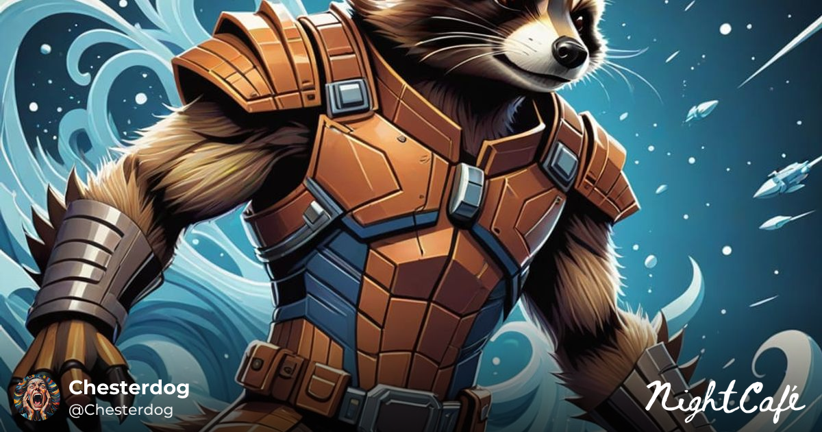 Rocket Raccoon - Rocket Raccoon in Abstract Vector Fractal S...