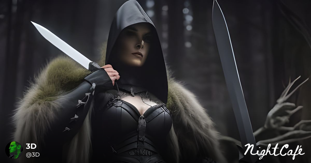 Lady of Death - Gothic Druid Lady of Death in Armor