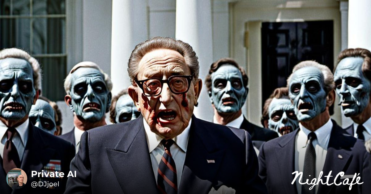 Zombie Kissinger Speech from the White House - AI Art
