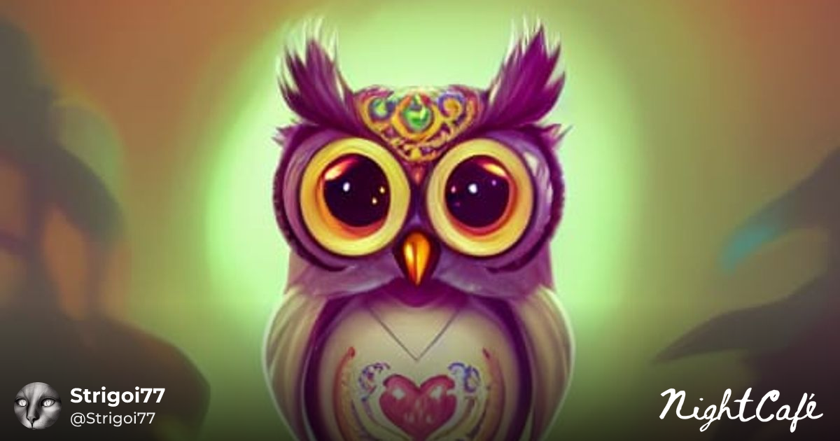 Warning, Cute Overload - Chibi Owl Sugar Skull Portrait in F...